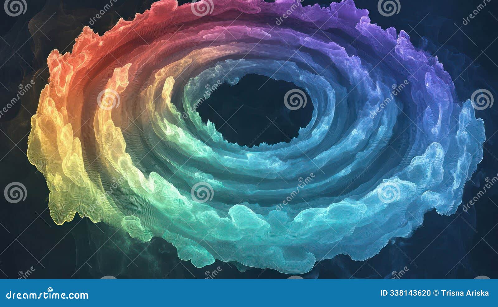 A Swirling, Colorful Vortex of Smoke or Mist, Creating a Mesmerizing ...