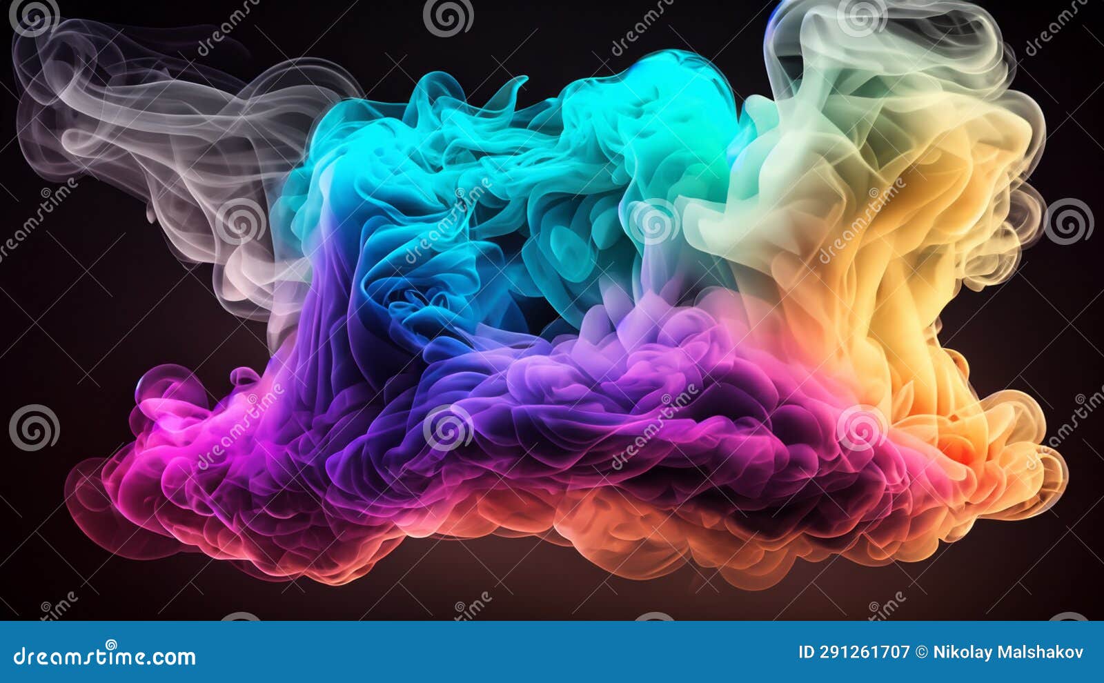 Swirling Elegance: Multi-Colored Smoke Art Background Stock Image ...