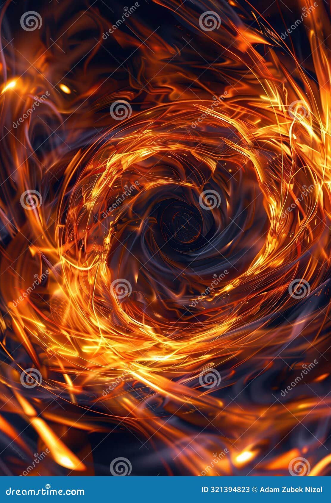 Swirling Fiery Vortex of Energy Stock Illustration - Illustration of ...