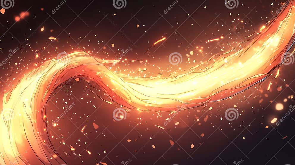 A Swirling Flame with Glowing Embers and Sparks, Creating a Dynamic ...