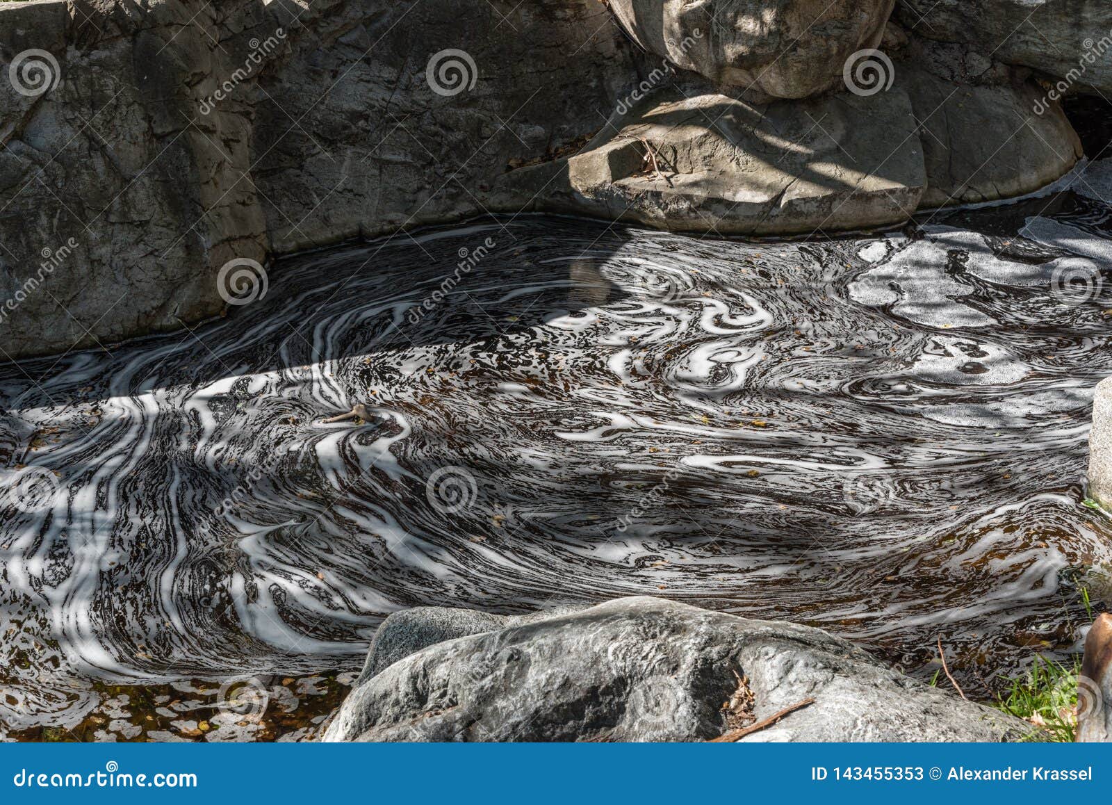 Swirling Foam Pattern at the Surface of a Stream Stock Image - Image of ...