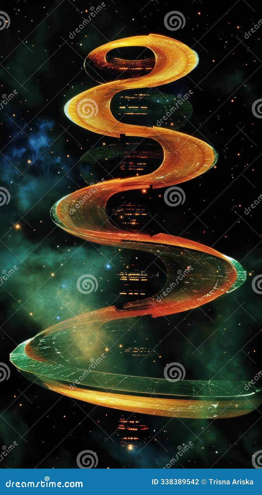 A Swirling, Futuristic Pathway in Space, Suggesting Movement and ...