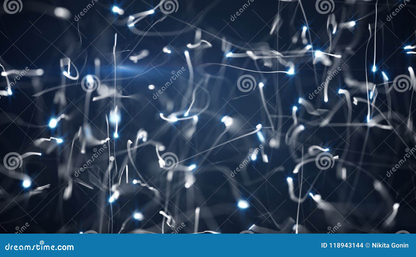 Swirling Glowing Particles with Motion Blur Trails Stock Illustration ...