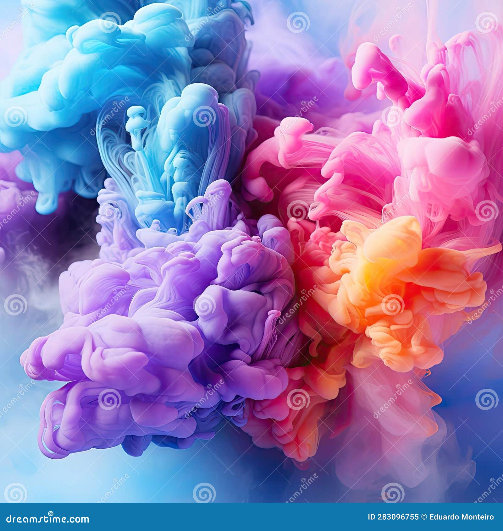 Swirling Ink Drops Forming a Vibrant Rainbow Stock Illustration ...