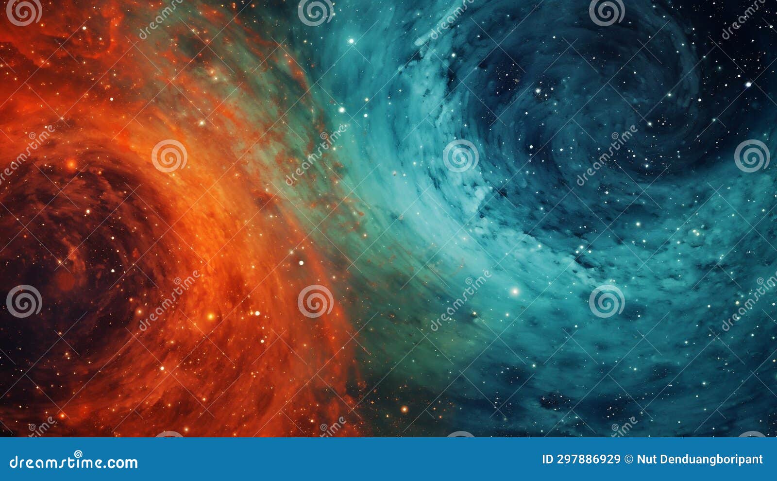 Swirling Nebula Patterns in Cosmic Coral and Interstellar Turquoise ...