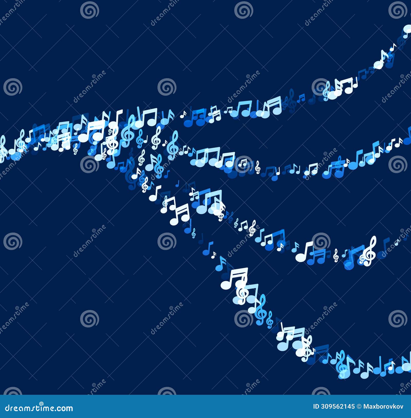 Cascading Musical Waves stock vector. Illustration of digital - 309562145