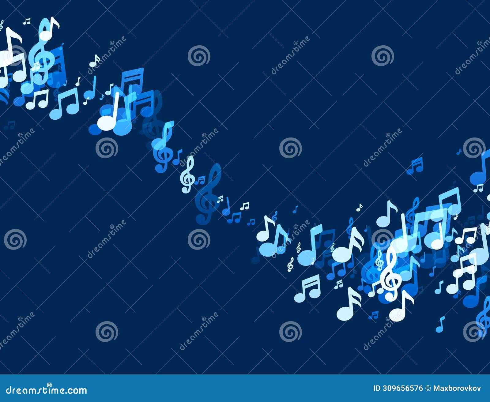 Cascading Musical Waves stock vector. Illustration of serene - 309656576