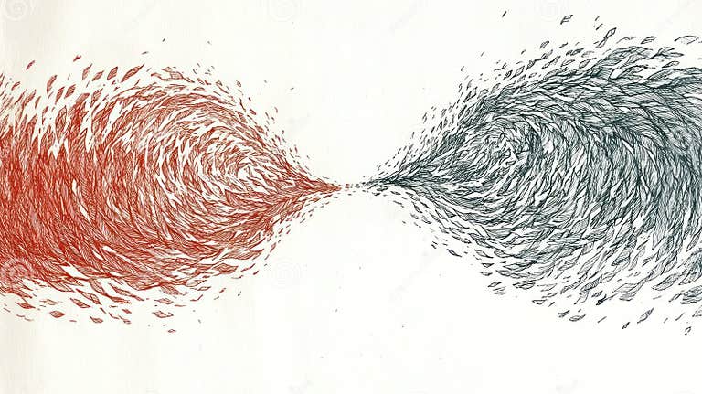 A Swirling Pattern of Red and Blue Fish, Symbolizing Unity and Movement ...