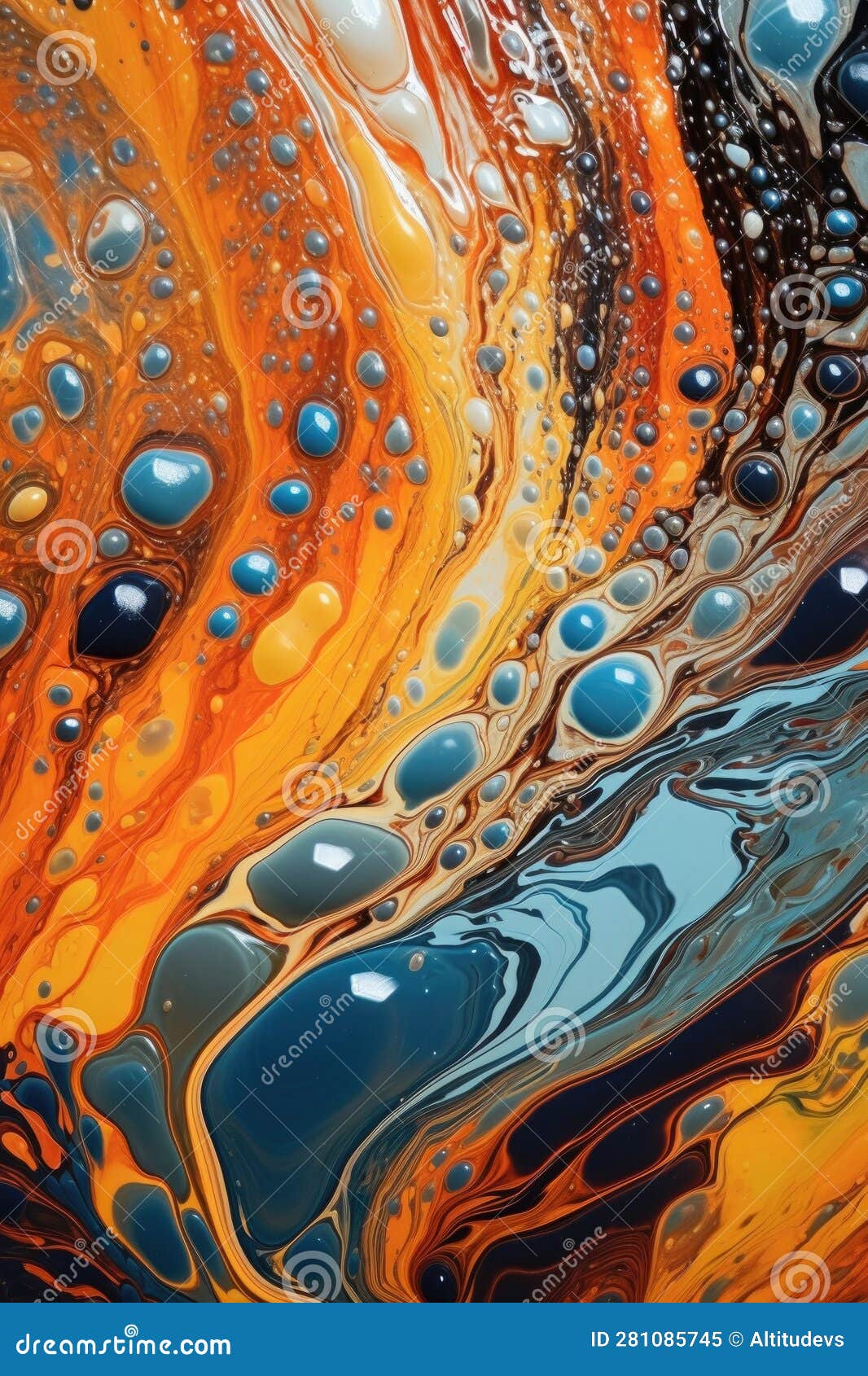Swirling Patterns of Oil and Water Mix Stock Illustration ...