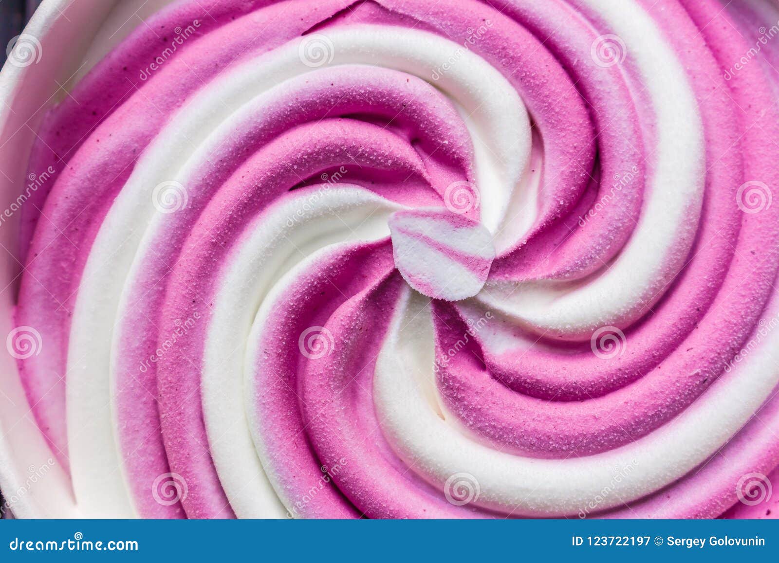Swirling Pink Italian Ice Cream With A Ridged Pattern Background Stock ...