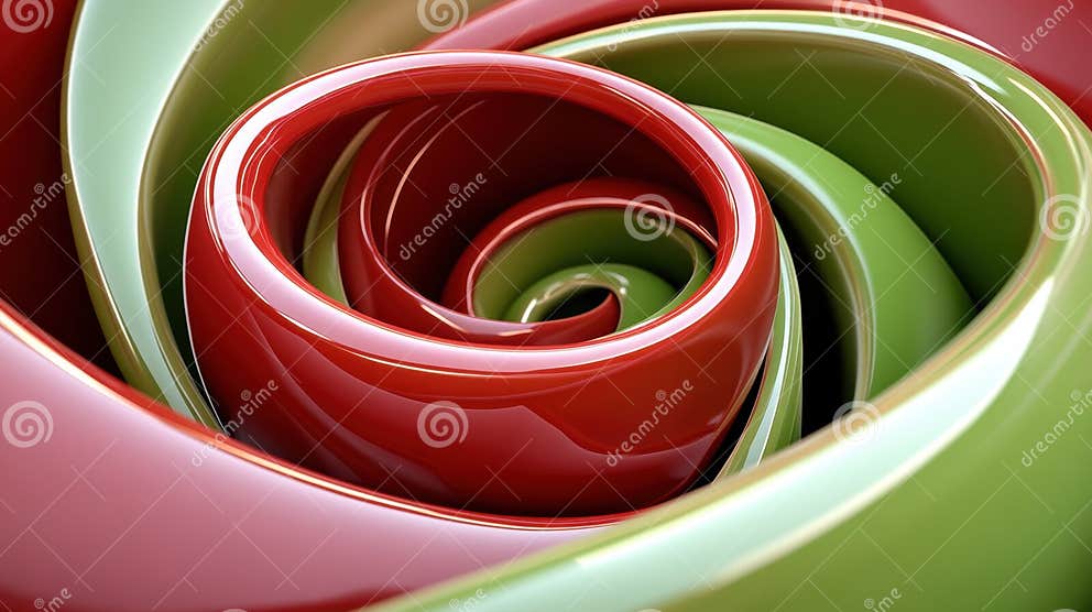 Swirling Red and Green Abstract Shapes Create a Mesmerizing Visual ...