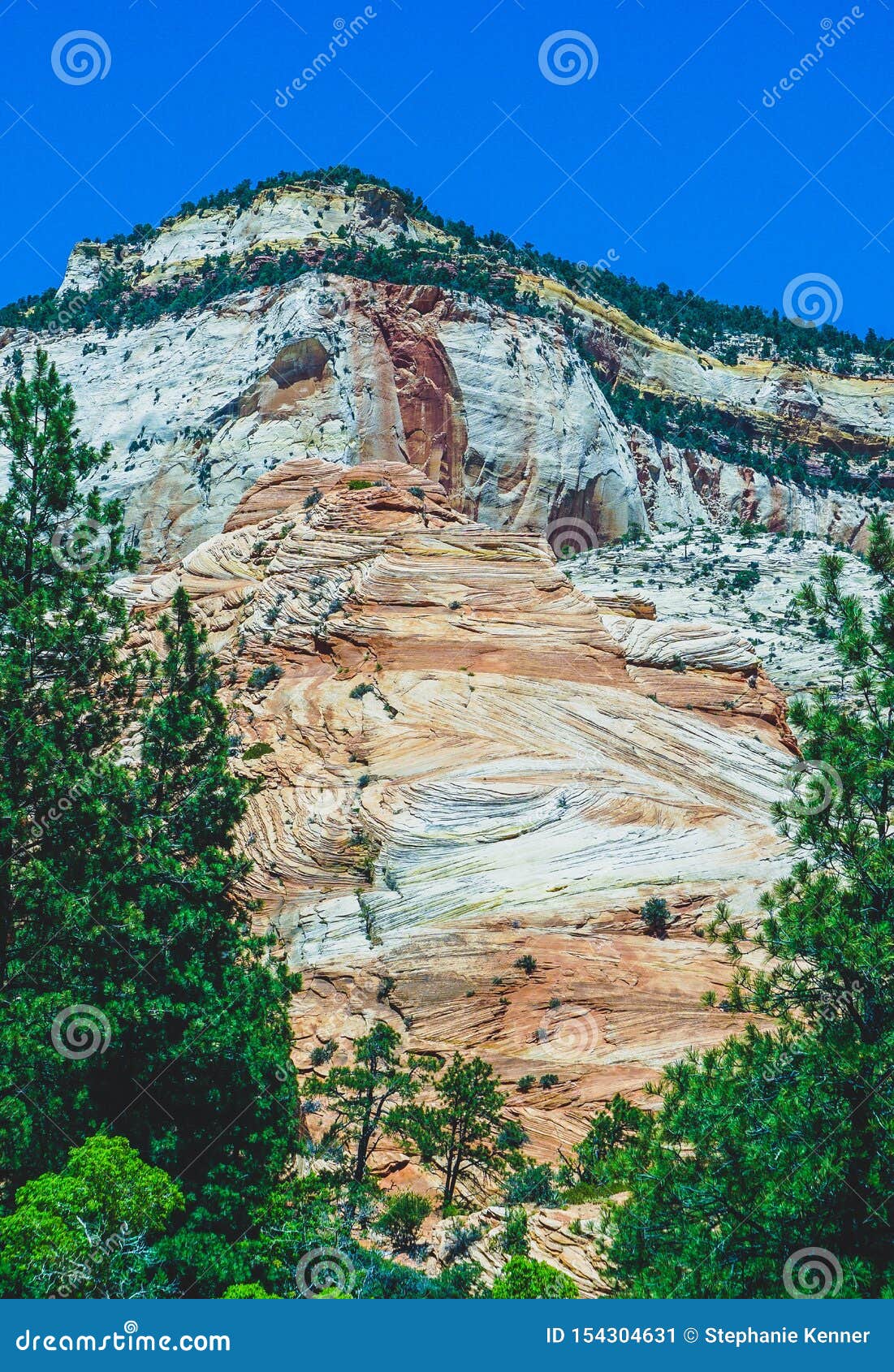Swirling Rock Formations in Zion Stock Image - Image of landscape ...