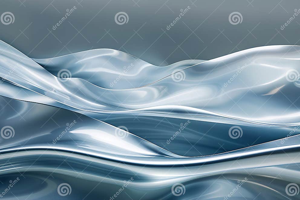 A Swirling Silver Wave is Depicted in this Abstract Artwork, Showcasing ...