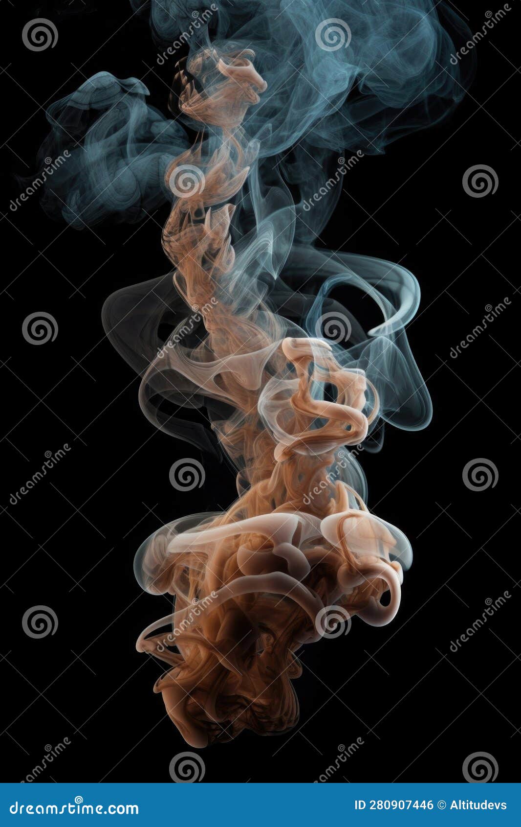 Swirling Smoke Patterns Against a Dark Backdrop Stock Illustration ...