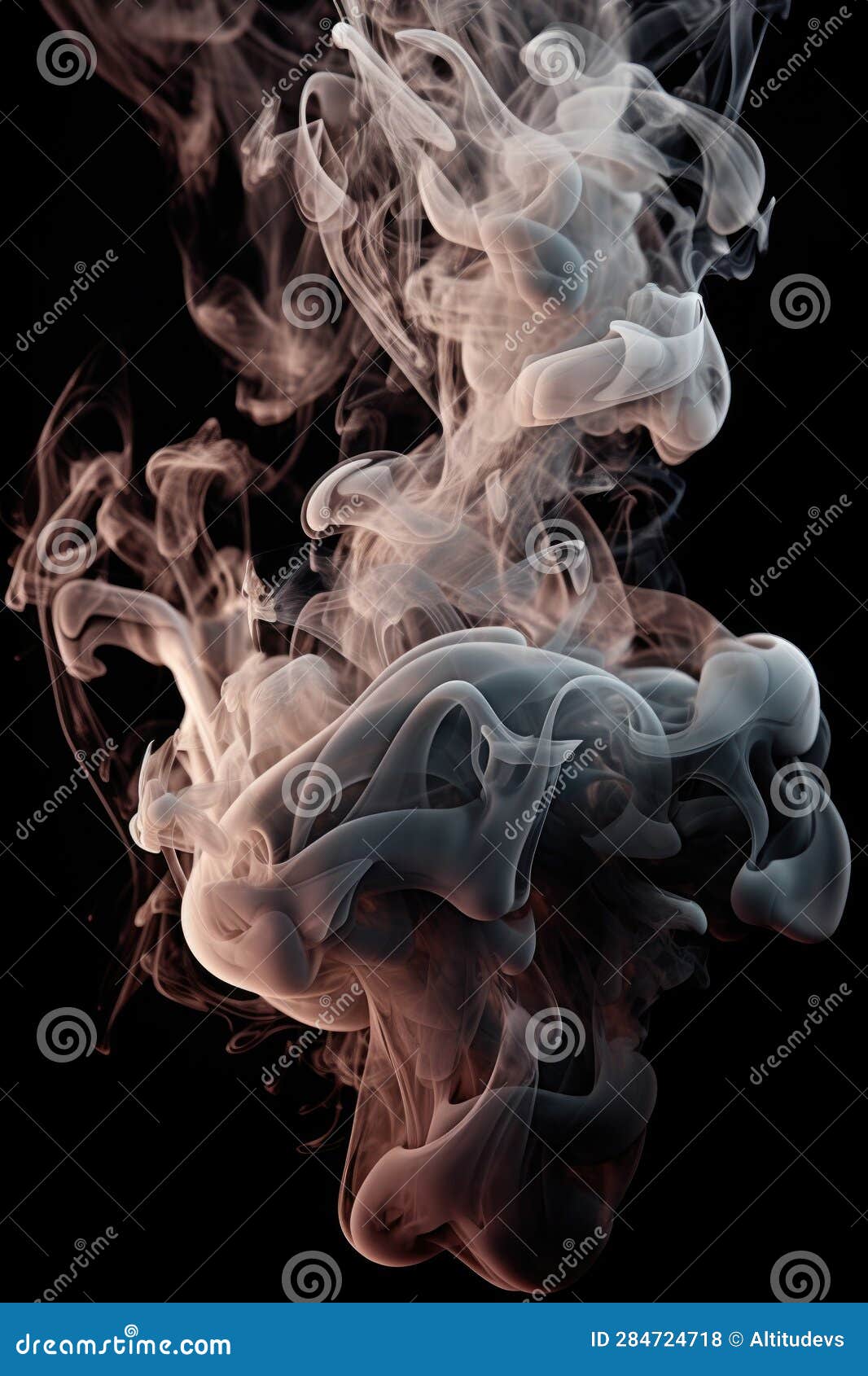 Swirling Smoke Patterns Against a Dark Background Stock Photo - Image ...