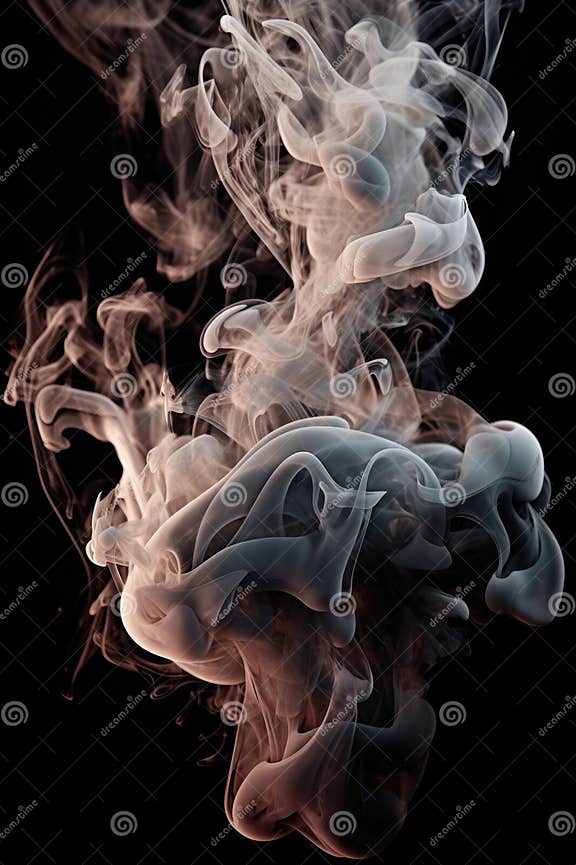 Swirling Smoke Patterns Against a Dark Background Stock Photo - Image ...