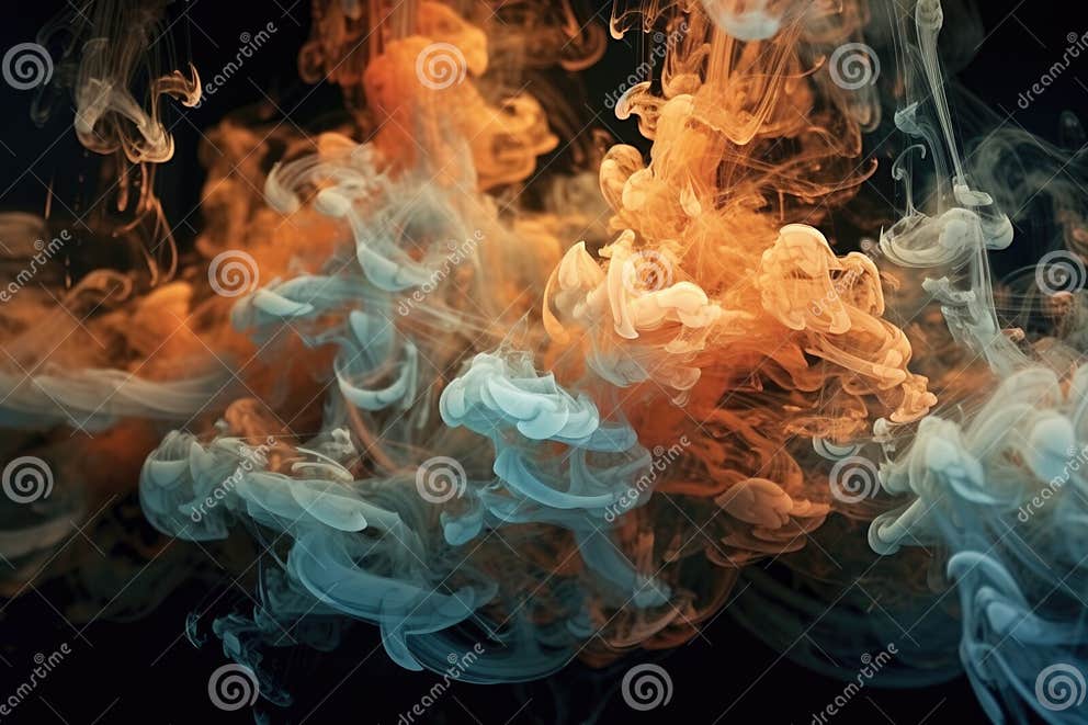 Swirling Smoke Patterns Illuminated by Ambient Light Stock Image ...