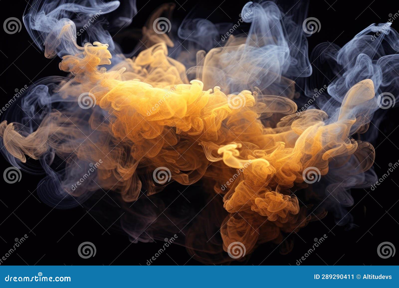 Swirling Smoke Patterns Illuminated by Ambient Light Stock Image ...
