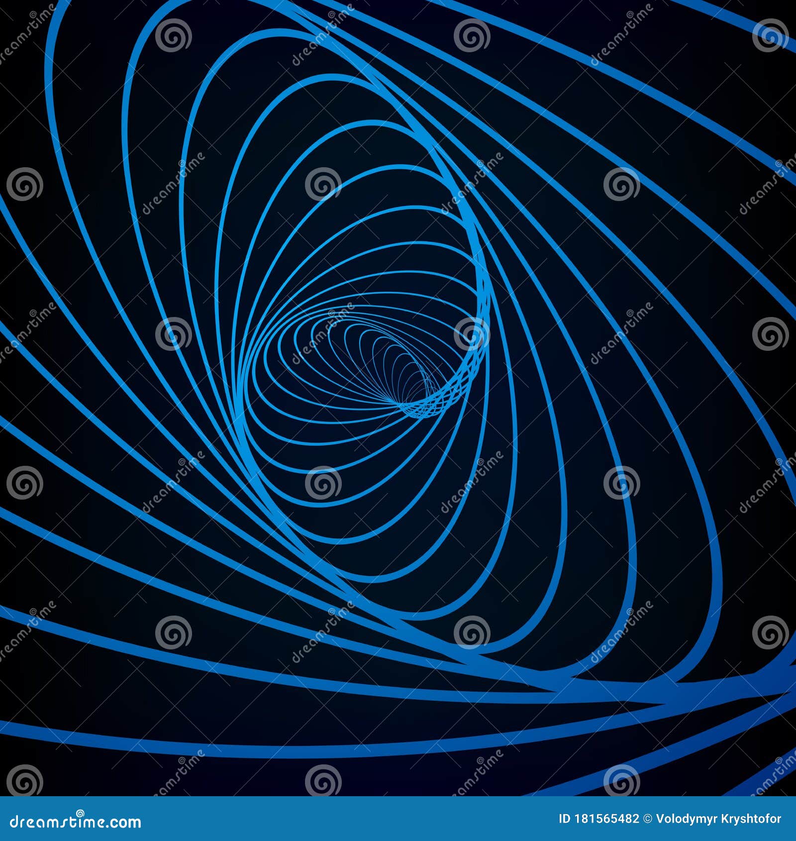 Swirling Symbol. Optical Illusion. Twisted Circle. 3D Wireframe ...
