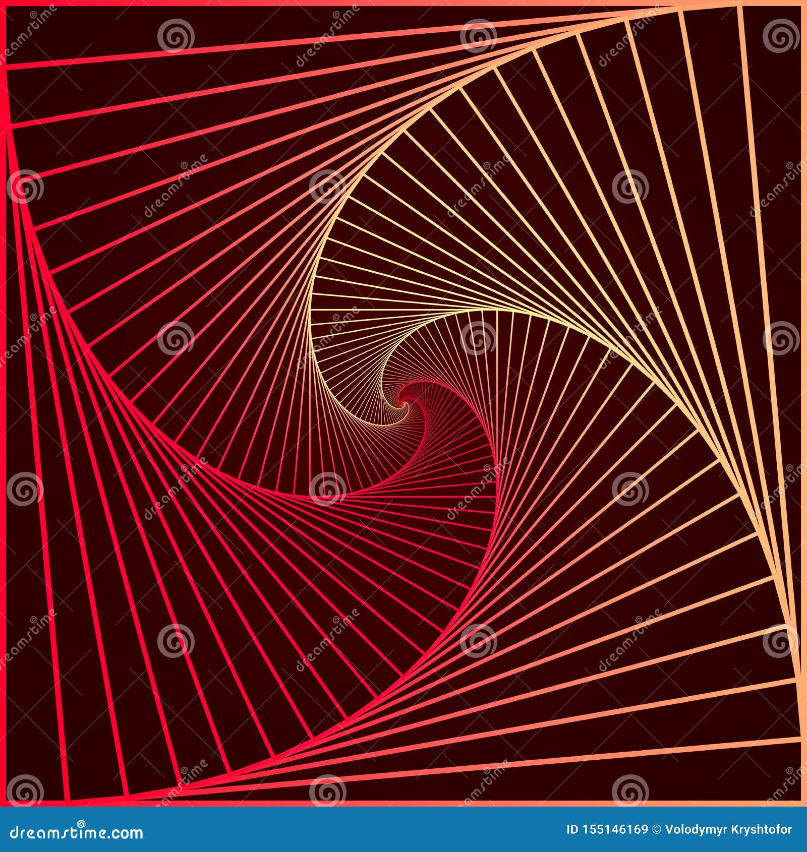 Swirling Symbol. Optical Illusion. Twisted Square. 3D Wireframe ...