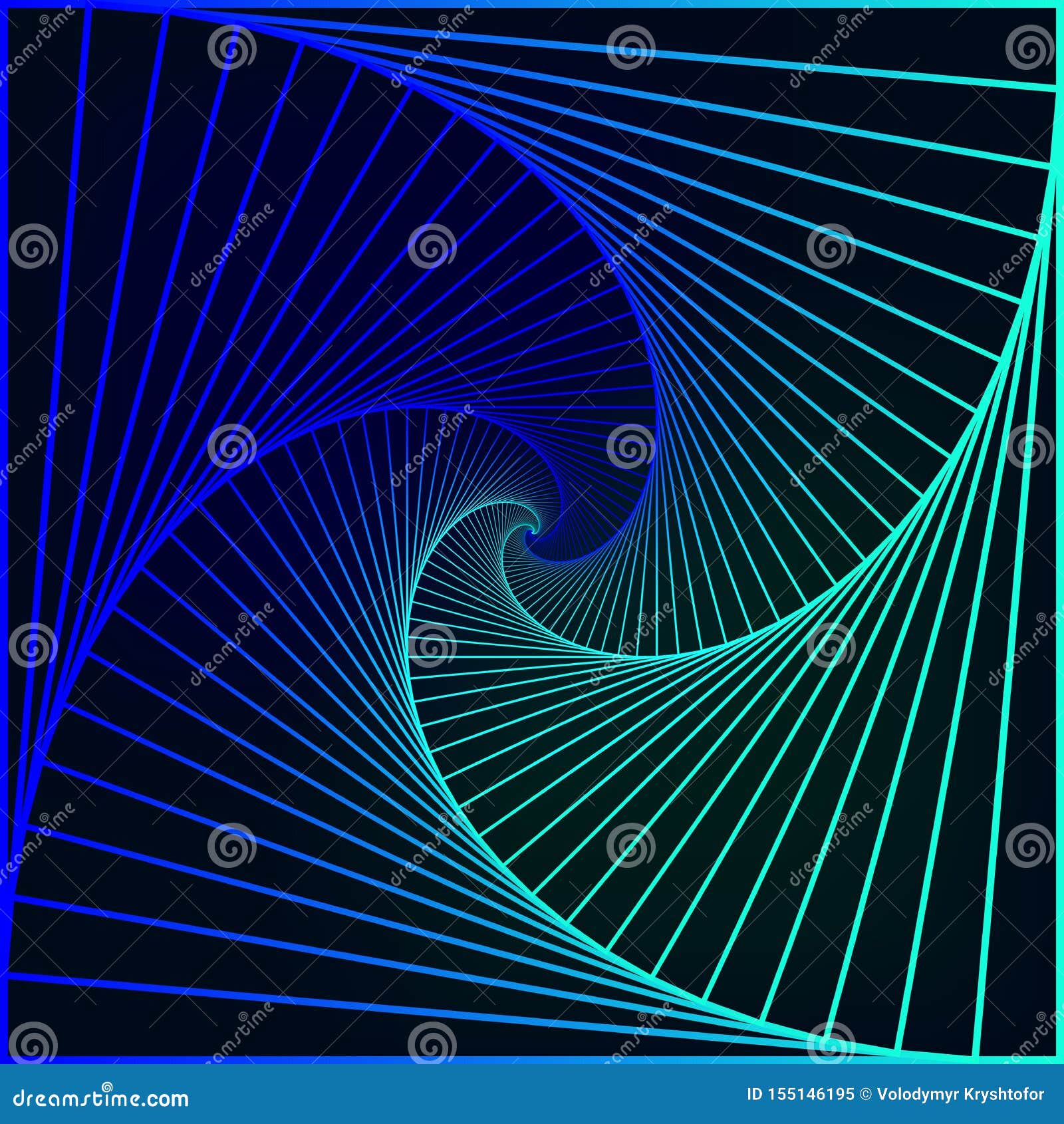 Swirling Symbol. Optical Illusion. Twisted Square. 3D Wireframe ...