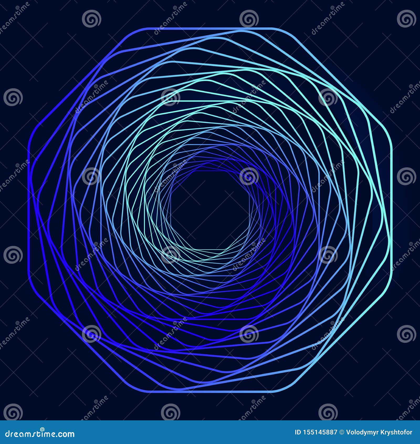 Swirling Symbol. Optical Illusion. Twisted Structure. 3D Vector Grid ...