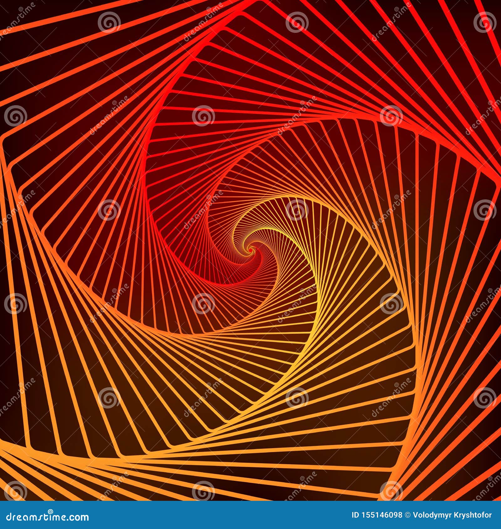 Swirling Symbol. Optical Illusion. Twisted Structure. 3D Wireframe ...