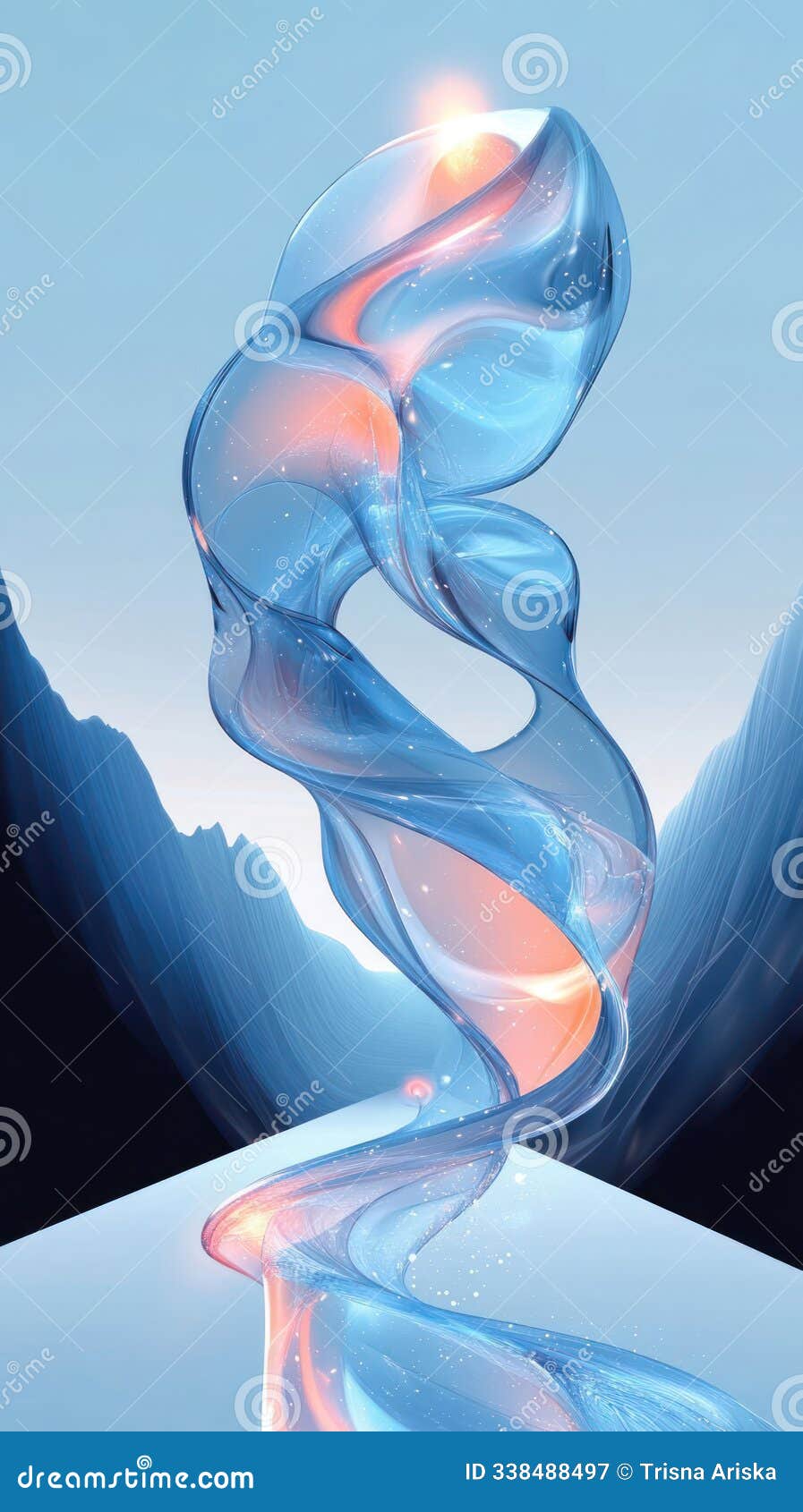 A Swirling, Translucent Form with Soft Colors, Evoking Fluidity and ...