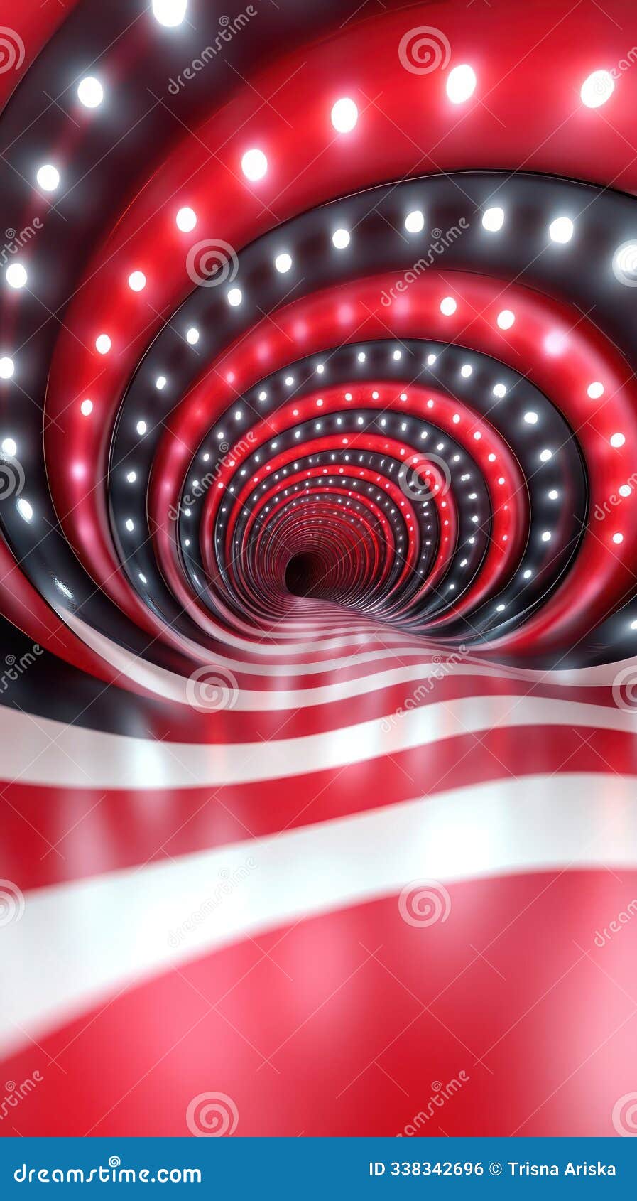 A Swirling Tunnel of Red and Black Lights, Creating a Dynamic Visual ...