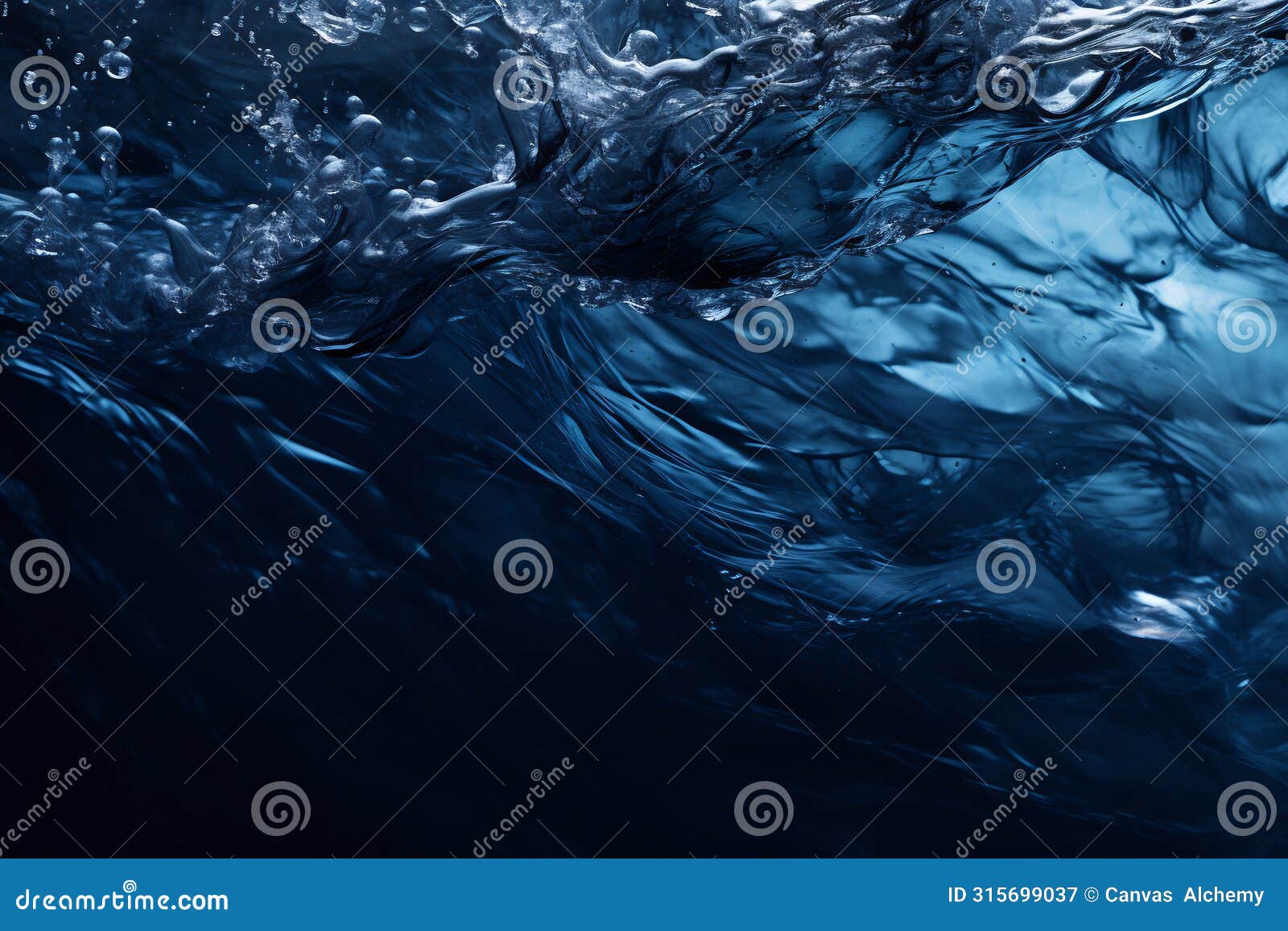 Swirling Vortex of Bubbles in Blue Depths Stock Image - Image of flow ...