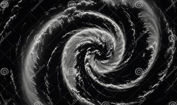 A Swirling Vortex of Clouds Forms a Hypnotic Pattern in the Sky Stock ...