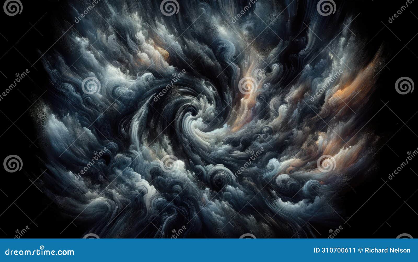Swirling Vortex of Clouds and Light in Dramatic Painting Stock ...