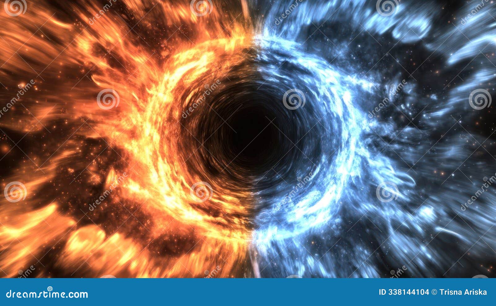 A Swirling Vortex of Orange and Blue Energy, Symbolizing Elemental ...