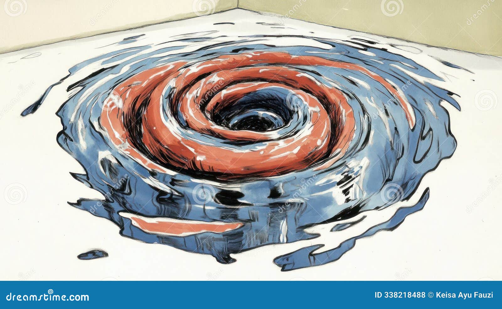 A Swirling Vortex Painted on a Floor, Creating an Illusion of Depth and ...
