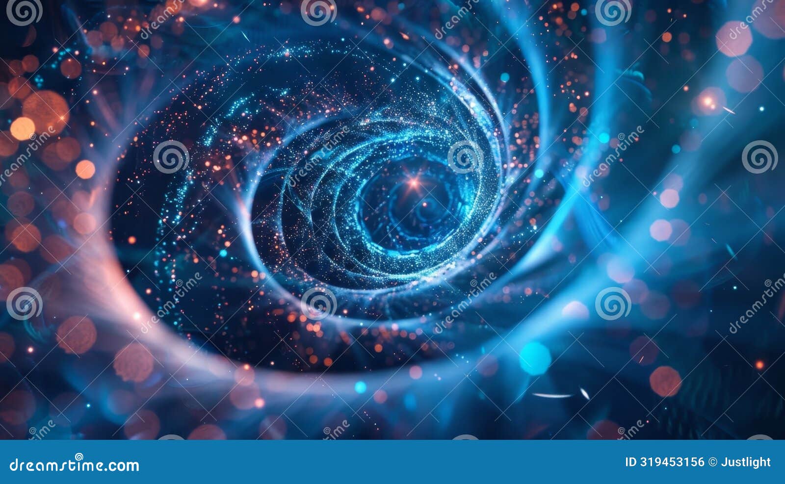 A Swirling Vortex of Quantum Particles Representing the Intense and ...
