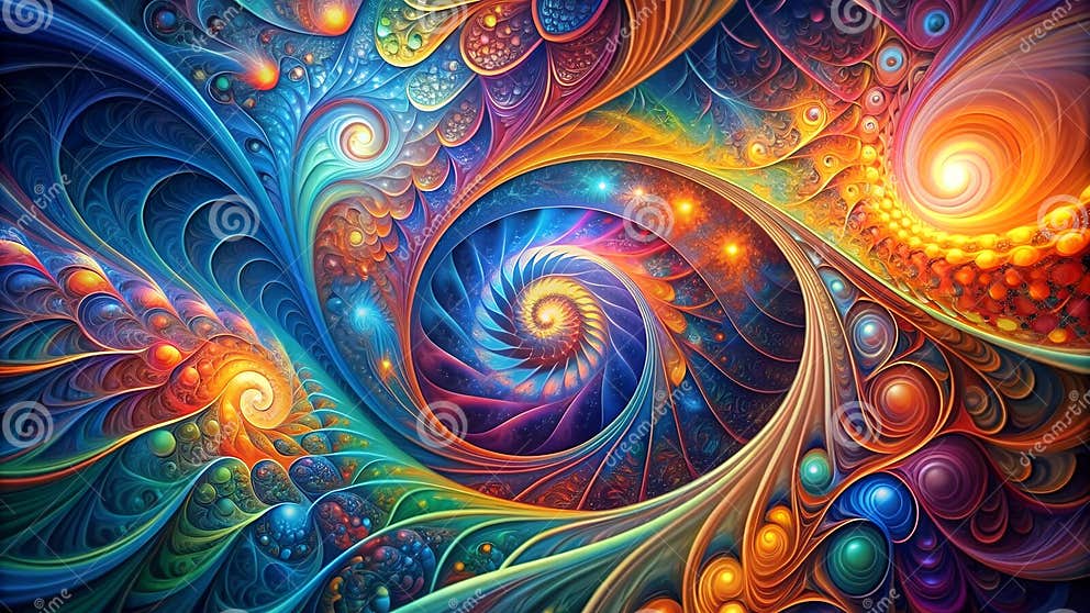 A Swirling Vortex of Vibrant Hues Representing the Interconnectedness of Thoughts and Ideas ...