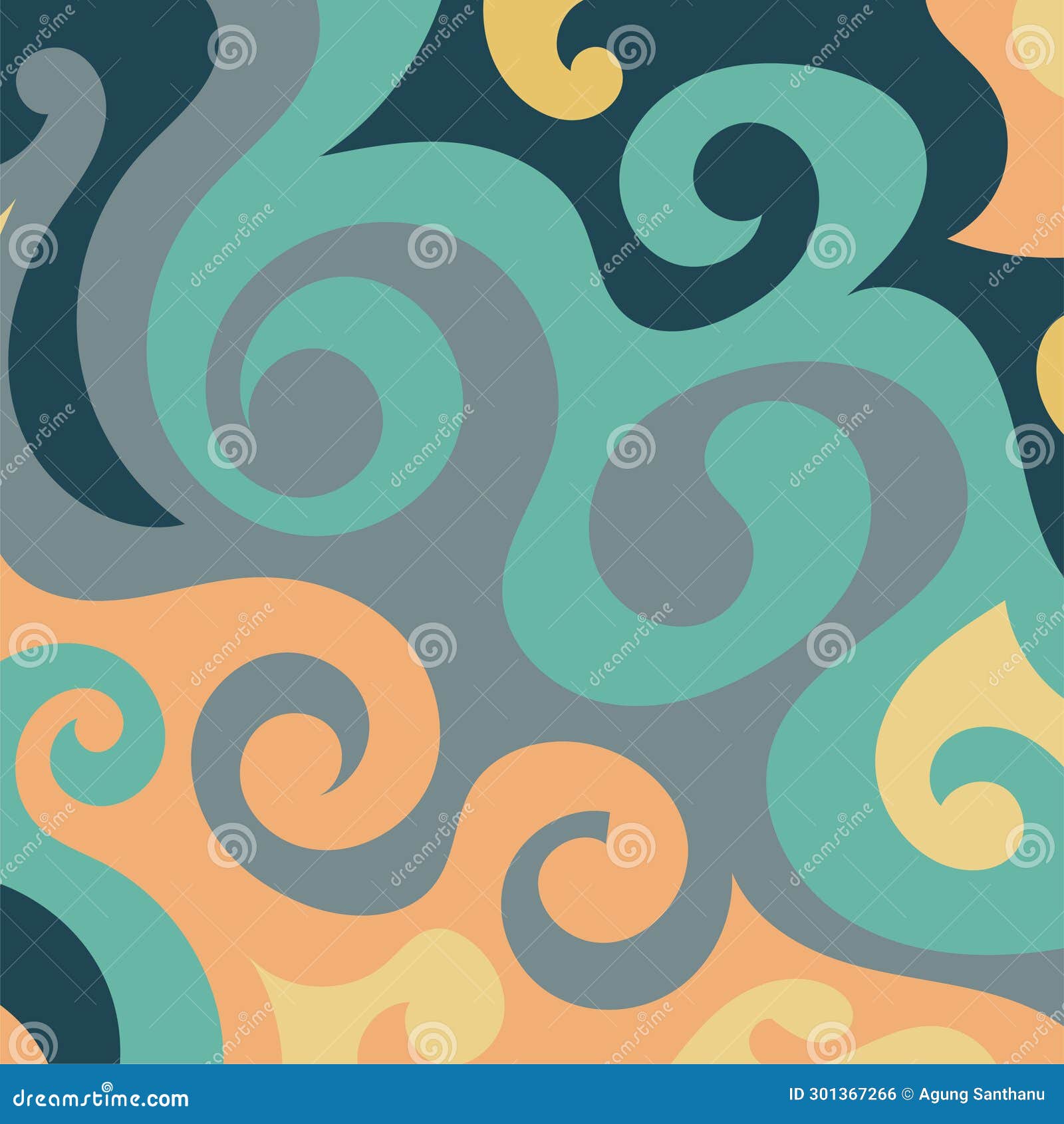 Abstract Square Background with Swirly Curves Texture Ornaments. Stock ...