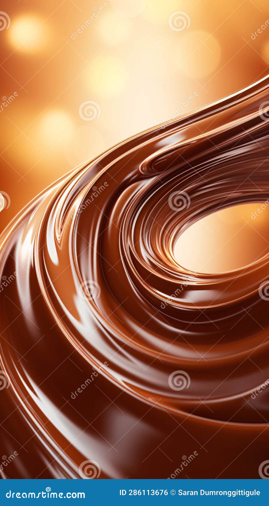 Dance of Light and Shadow - Swirls of Chocolate Cream Against Luminous ...