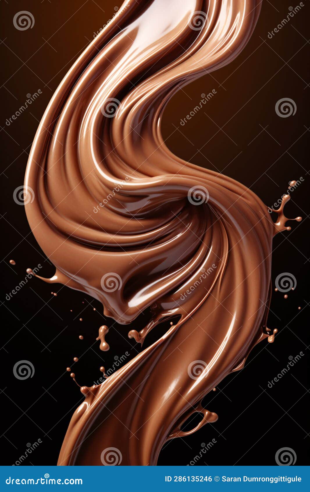 Dance of Light and Shadow - Swirls of Chocolate Cream Against Luminous ...