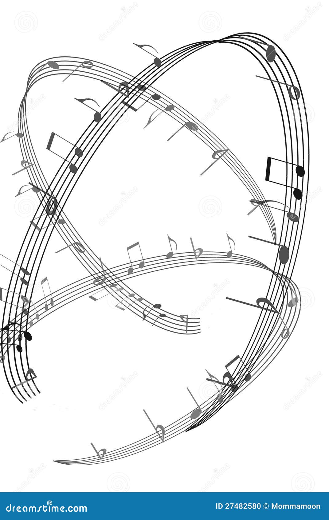 Swirls or Circles of Musical Notes Stock Illustration - Illustration of ...