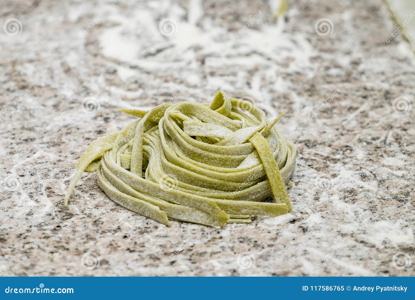 Swirls of Cooked Spaghetti on the Table with Flour Stock Image - Image ...