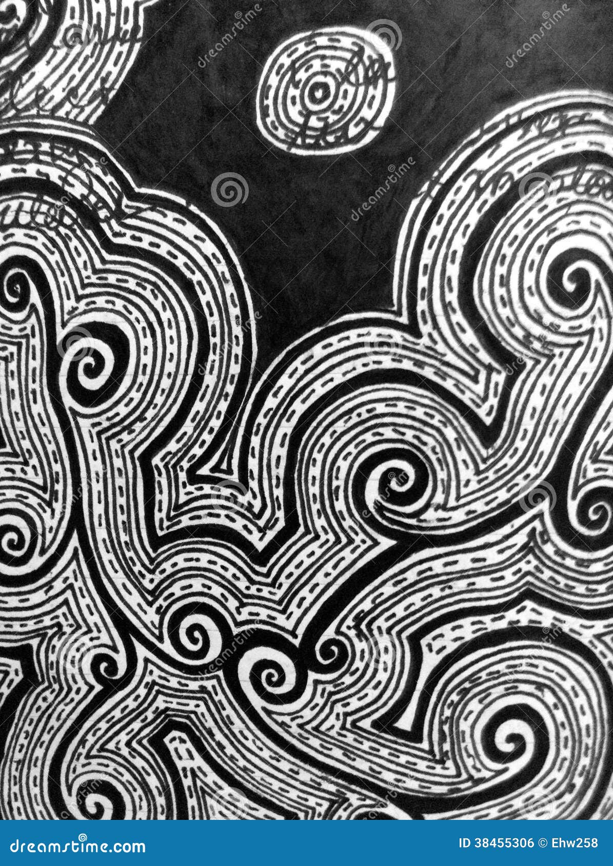 Swirls Ink Drawing stock illustration. Illustration of white - 38455306