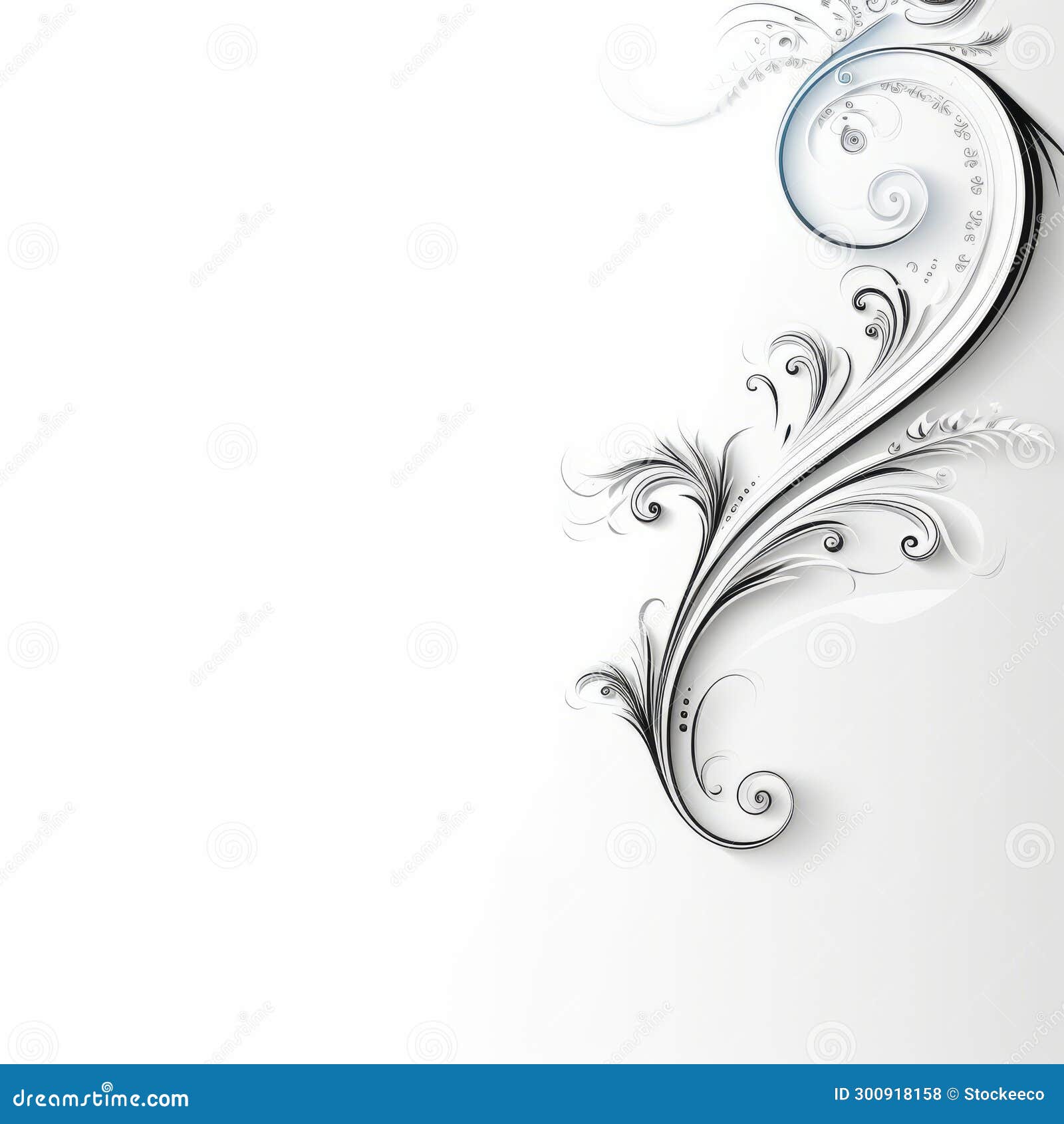 Swirls and Scrolls: a Minimalistic Composition of White and Gray Stock ...