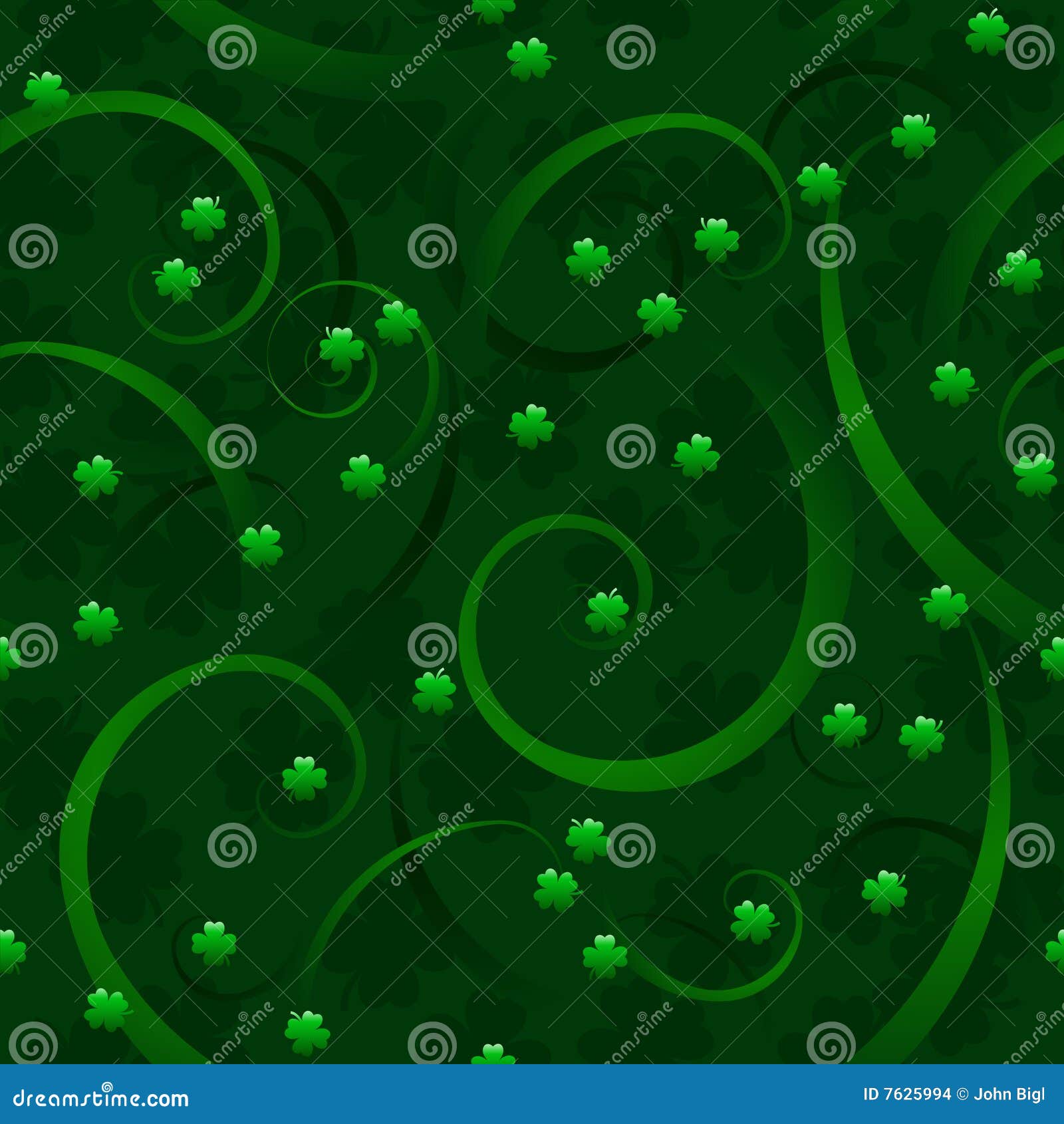 Swirls and shamrocks stock vector. Illustration of shamrock - 7625994