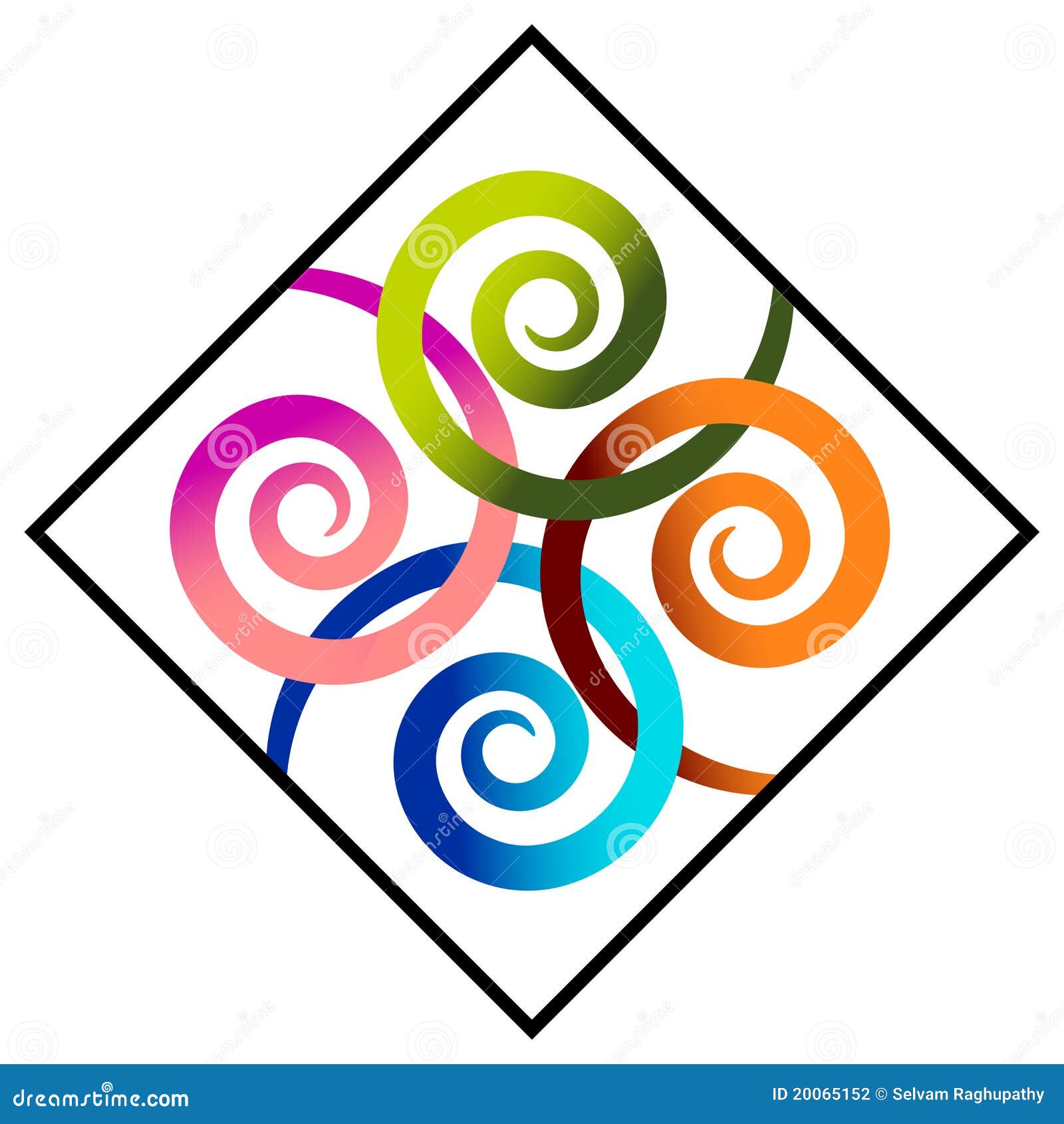 Swirls in square stock vector. Illustration of decorate - 20065152
