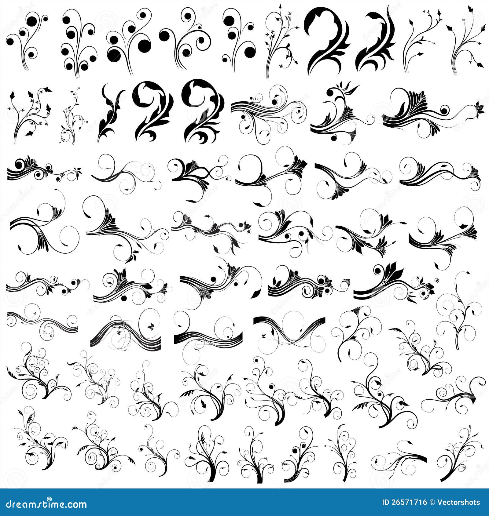 Swirls Vectors stock illustration. Illustration of silhouettes - 26571716