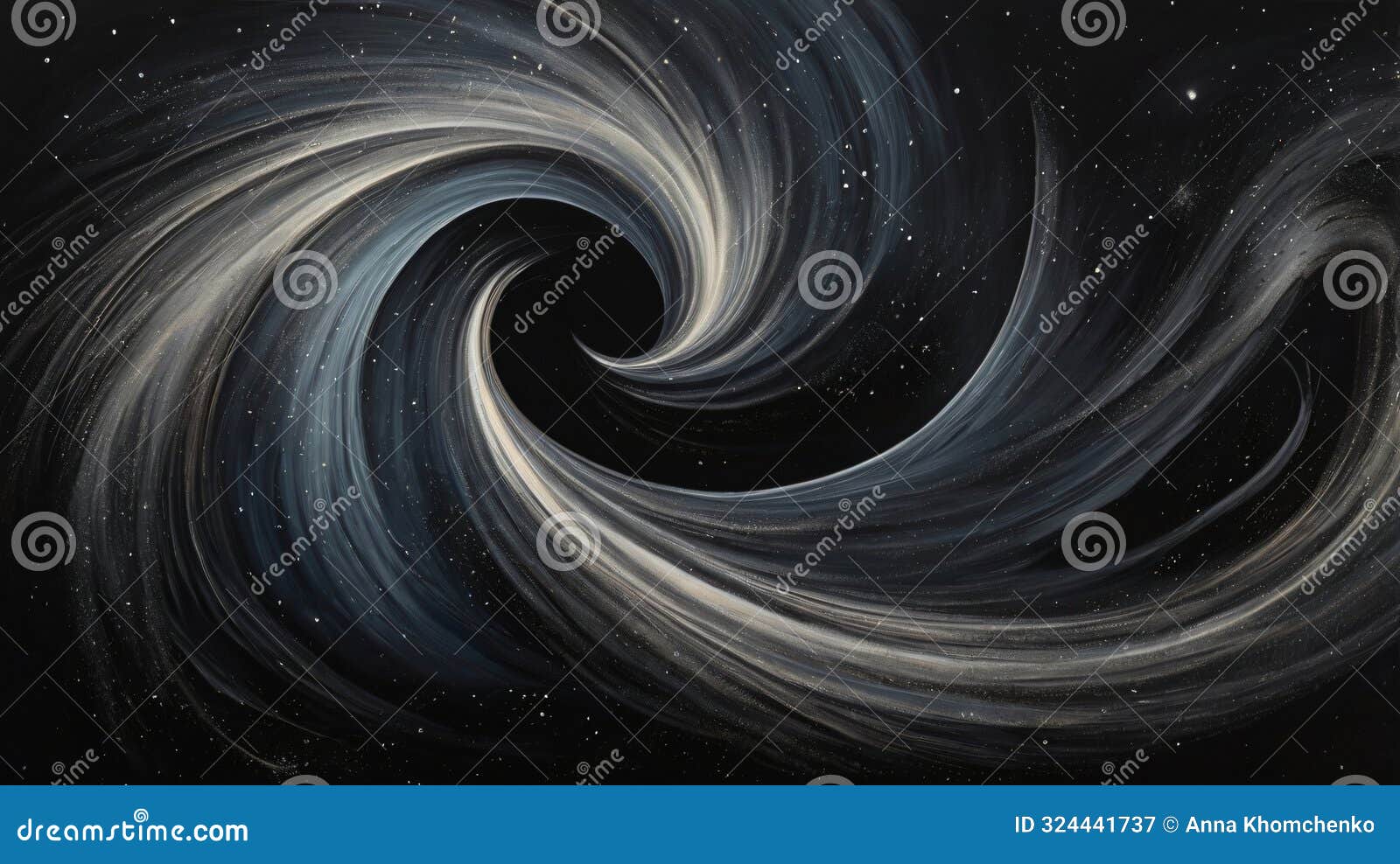 Swirls and Wave. Blue Streams of Fresh Breeze Flows on Background ...