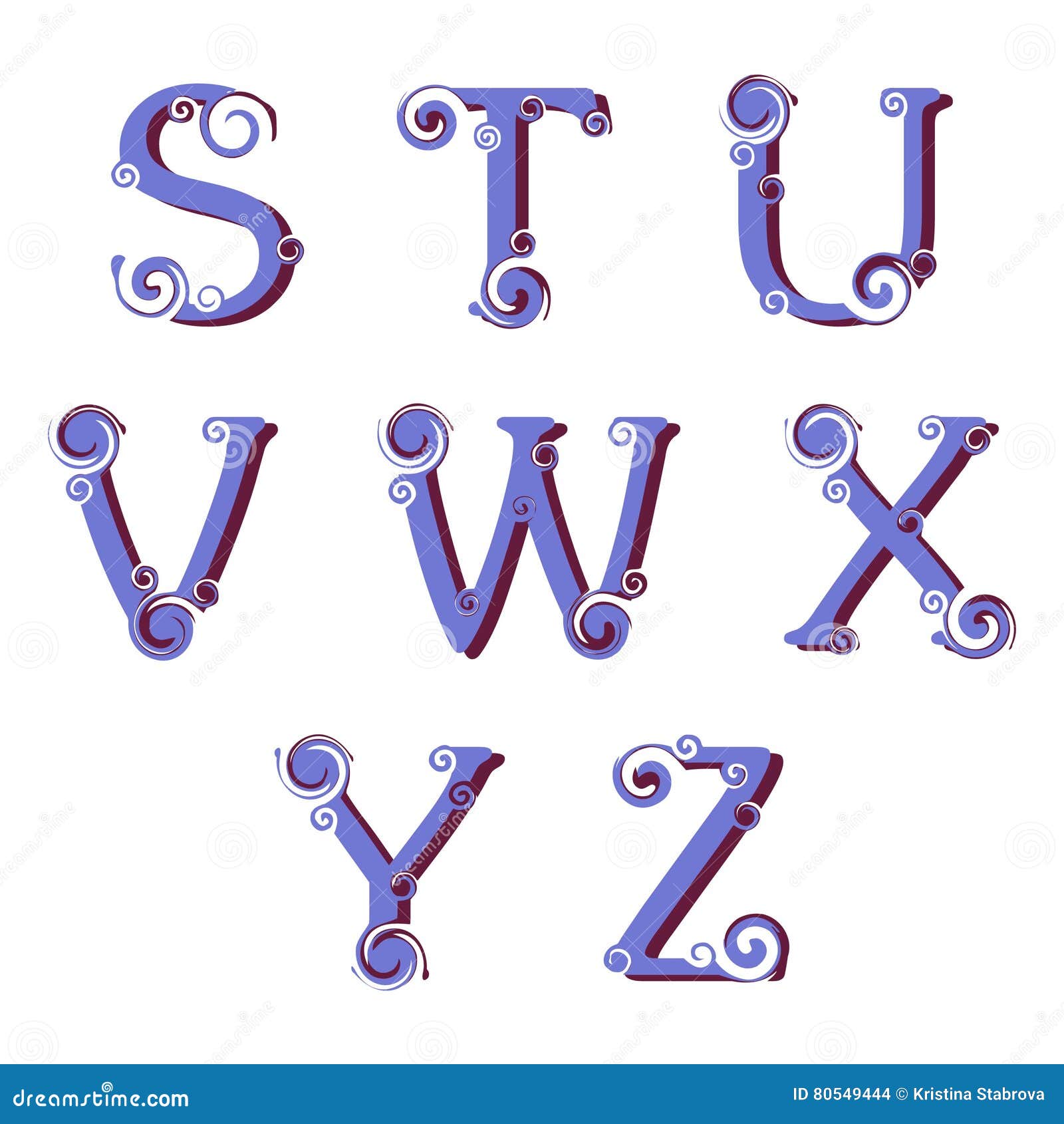 Swirly Alphabet Stock Illustrations – 236 Swirly Alphabet Stock ...