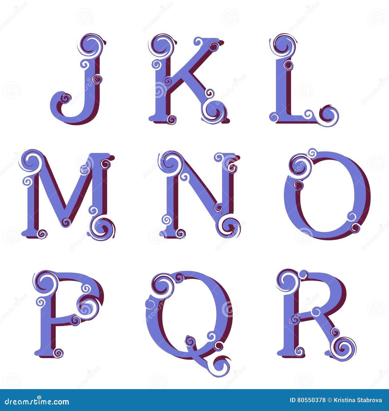 Swirly alphabet, vector stock vector. Illustration of swirly - 80550378