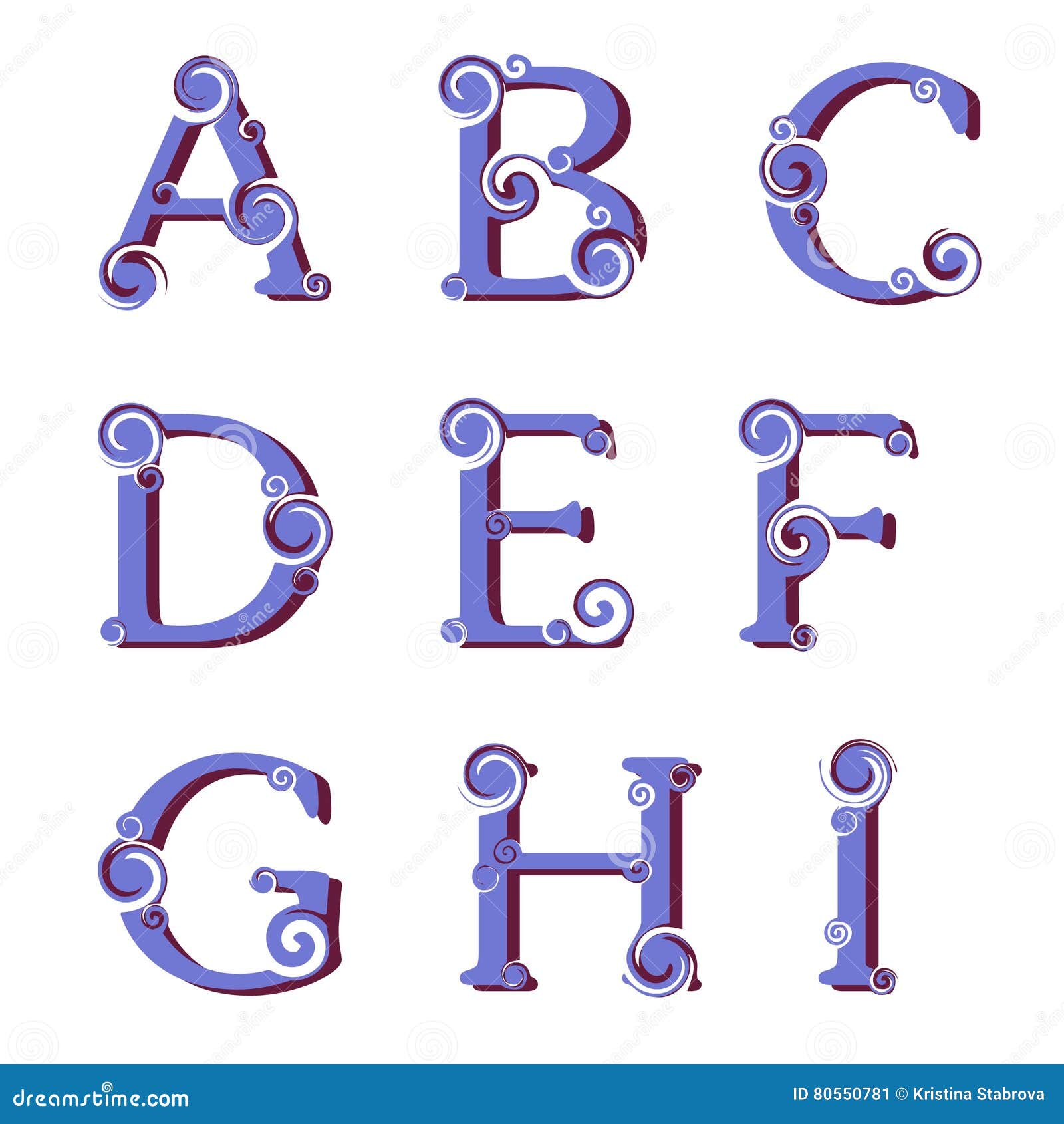 Swirly alphabet, vector stock vector. Illustration of elegance - 80550781